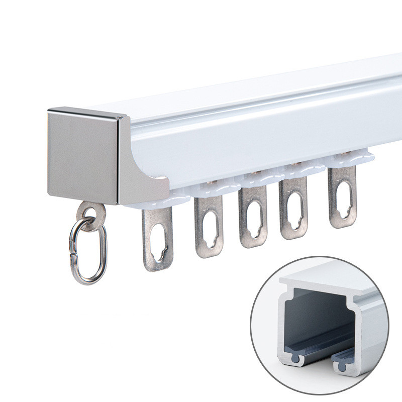 CHR103 White Champagne Silent Gliss Single/Double Curtain Rails ...