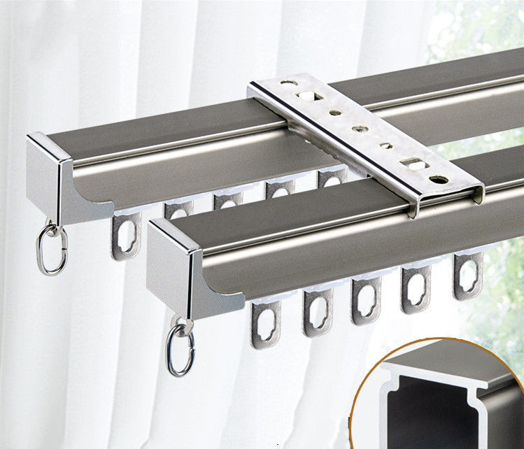 CHR103 White Champagne Silent Gliss Single/Double Curtain Rails ...