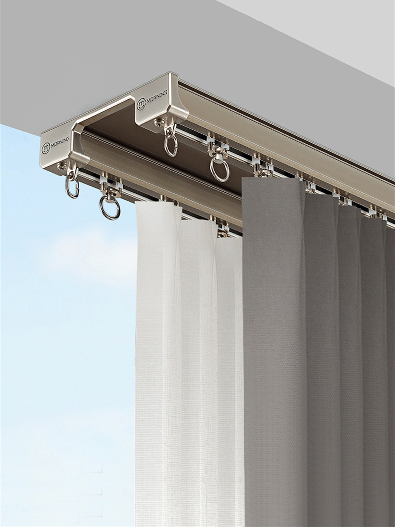 CHR106 Ceiling Mounted Super Thick Aluminum Alloy Double Curtain Tracks ...