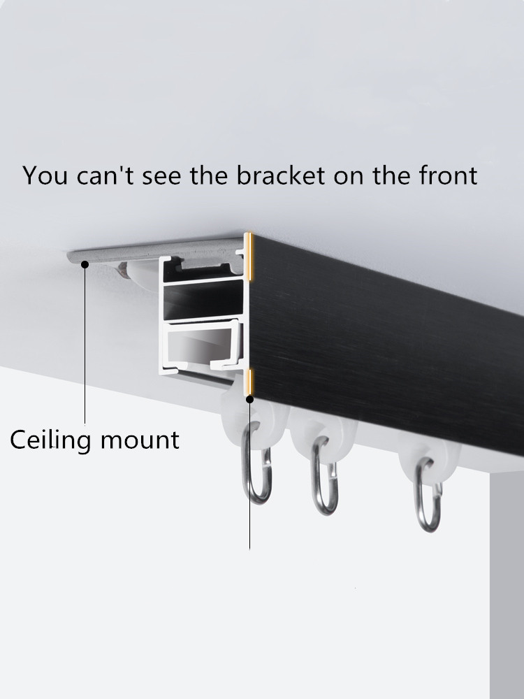 CHR1420 Ceiling/Wall Mounted Hidden Single Curtain Tracks For Living ...