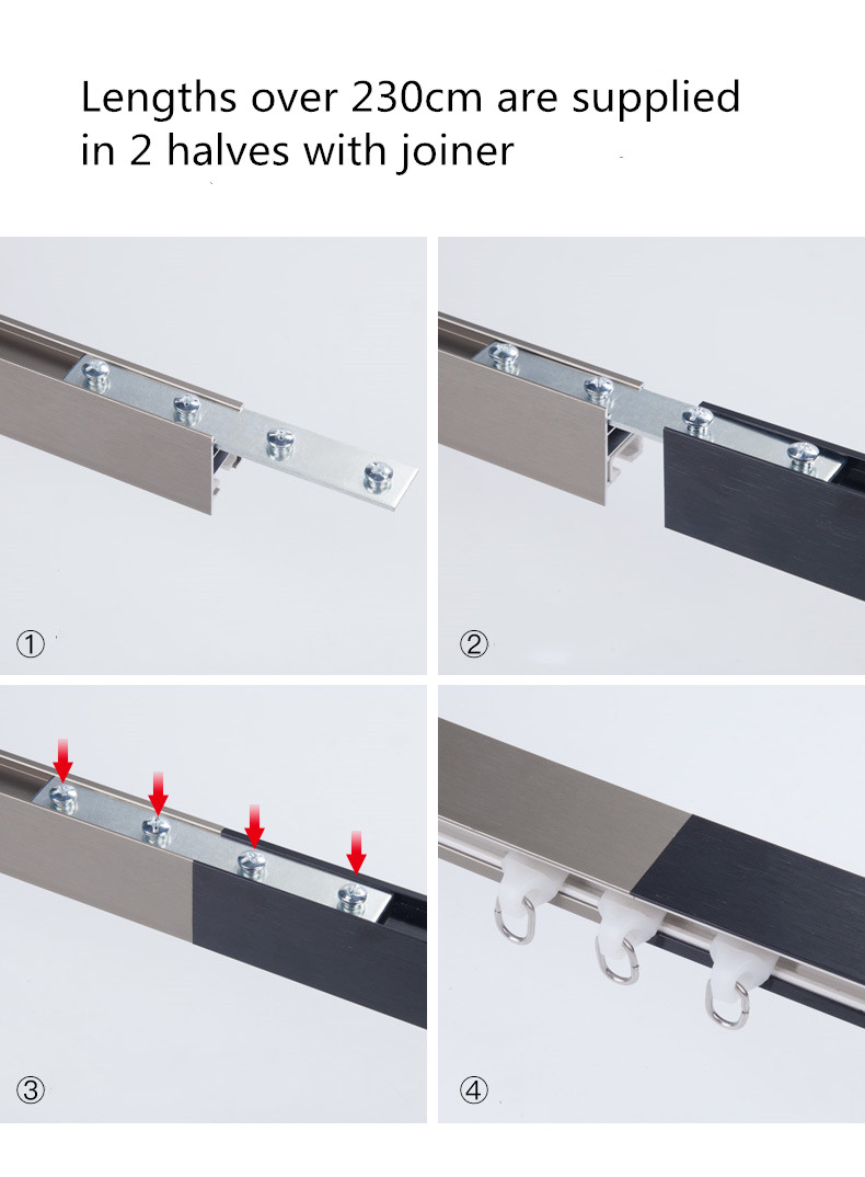 CHR1420 Ceiling/Wall Mounted Hidden Single Curtain Tracks For Living ...