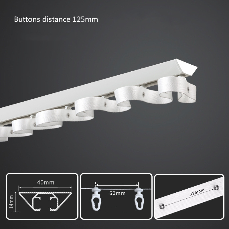 Custom Double S Fold Curtain Tracks Ceiling Mount White Black Warrego ...