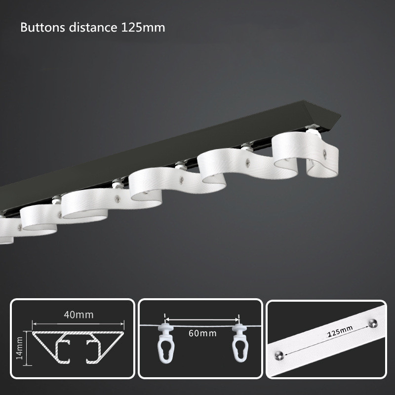 Custom Double S Fold Curtain Tracks Ceiling Mount White Black Warrego ...