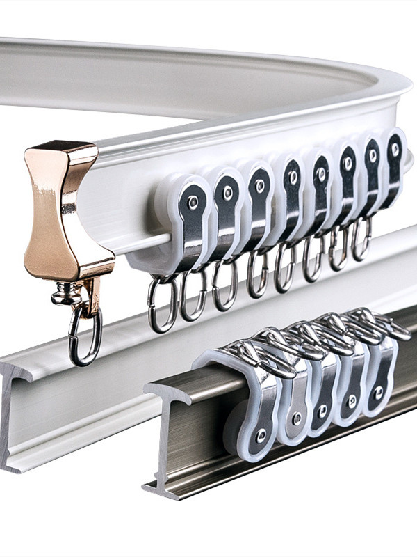 CHR22 Bendable Ivory Curtain Tracks Ceiling/Wall Mount For Bay Window ...