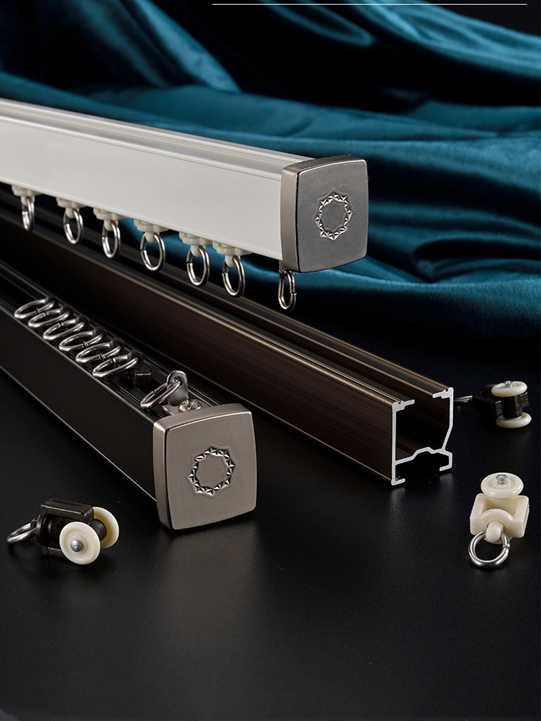 CHR34 Thick Ivory Black Champagne Bronze Curtain Tracks Ceiling/Wall ...