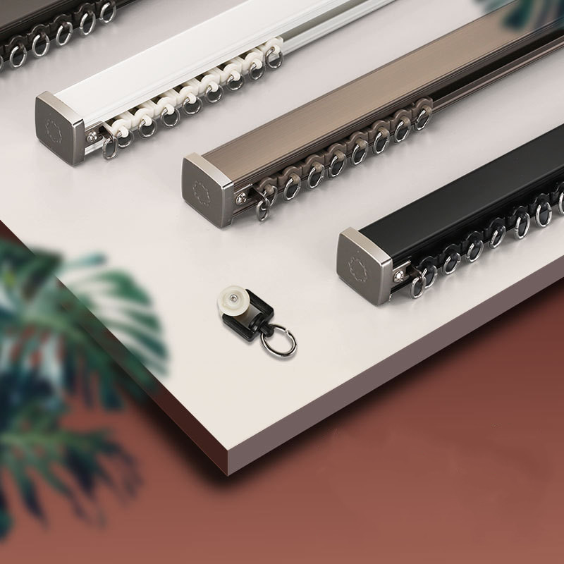 CHR34 Thick Ivory Black Champagne Bronze Curtain Tracks Ceiling/Wall ...