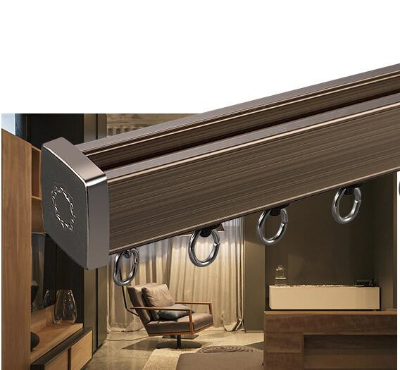 CHR34 Thick Ivory Black Champagne Bronze Curtain Tracks Ceiling/Wall ...