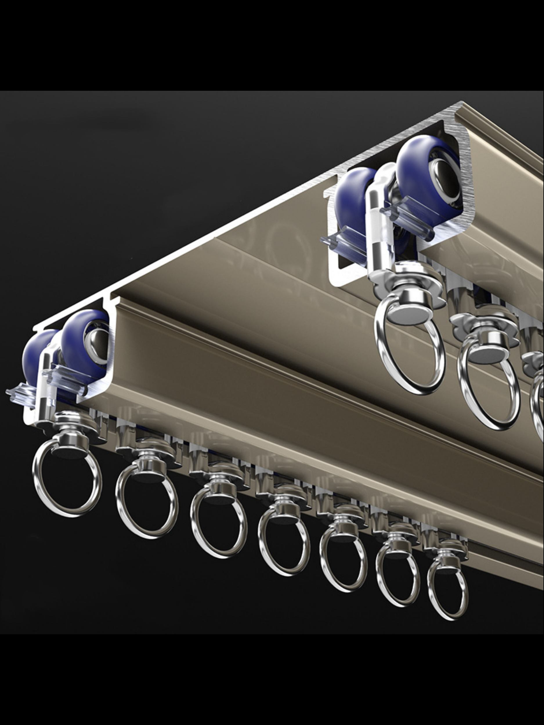 CHR4110 White/Balck/Champagne Thick Aluminum Alloy Double Curtain ...