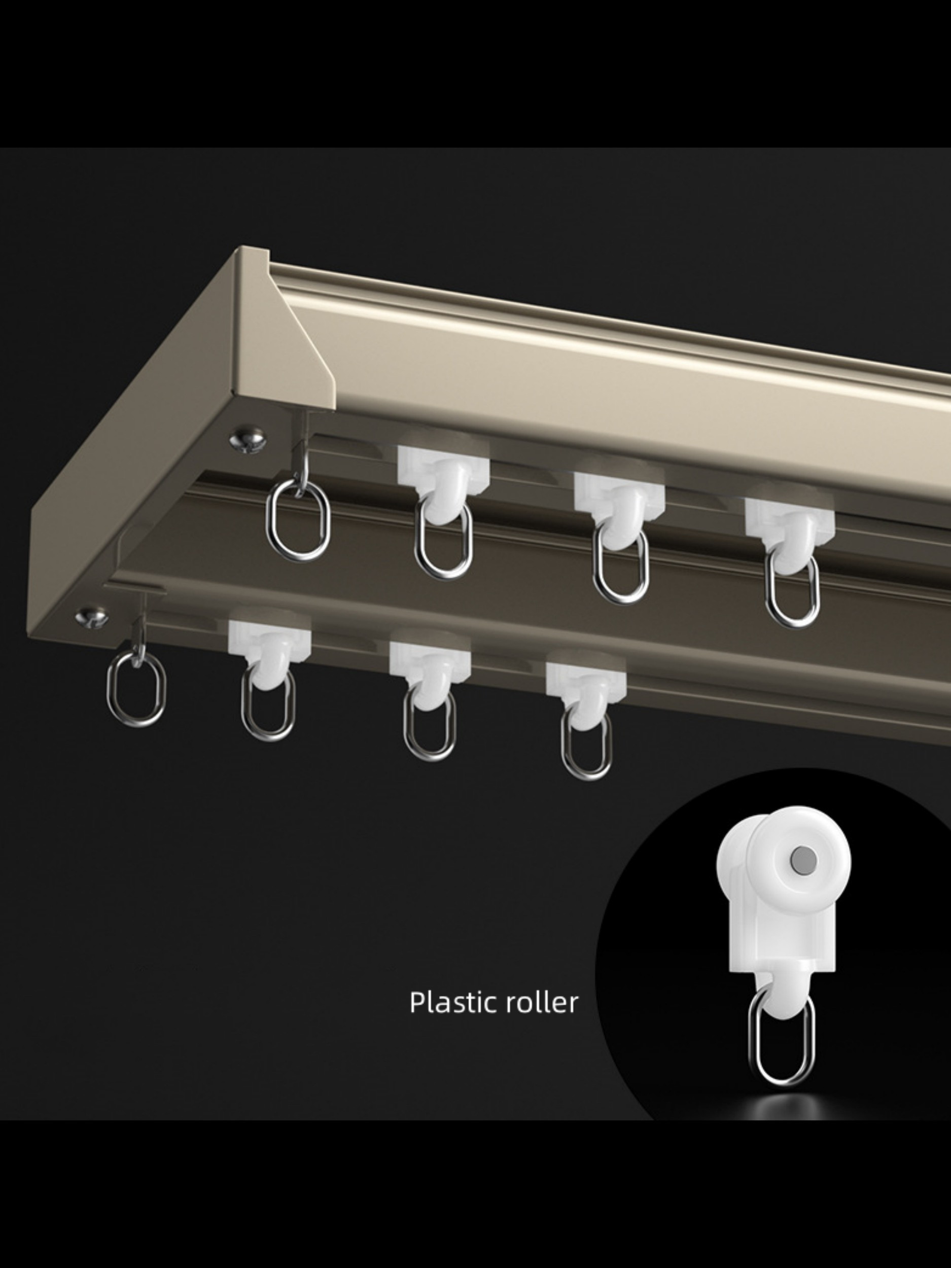 CHR4110 White/Balck/Champagne Thick Aluminum Alloy Double Curtain ...