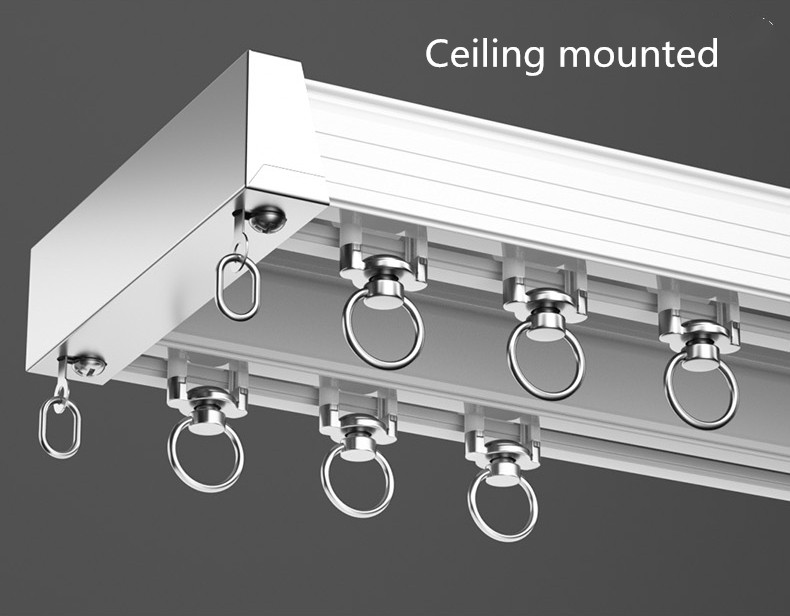 CHR36 Ceiling Mounted Super Thick Aluminum Alloy Double Curtain Tracks ...