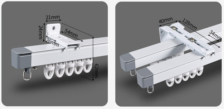 CHR4222 Ivory Extendable Ceiling Wall Mounted Curtain Tracks | Curtains ...