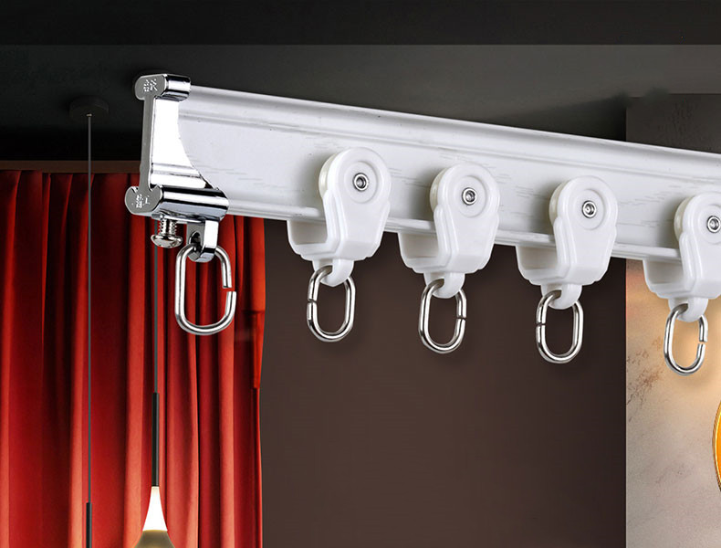 CHR43 Bendable Wood Grain Curtain Tracks Ceiling/Wall Mount For Corner ...