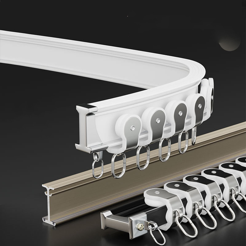 CHR45 Bendable Ivory and Champagne Curtain Tracks Ceiling/Wall Mount ...