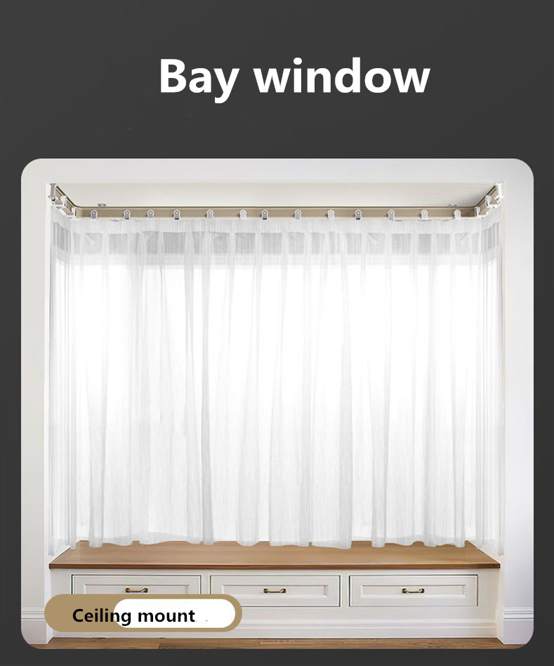 CHR45 Bendable Ivory and Champagne Curtain Tracks Ceiling/Wall Mount ...