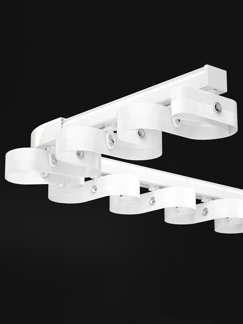 Thick Wave Fold Curtain Tracks Ceiling/Wall Mount For Bay Windows ...