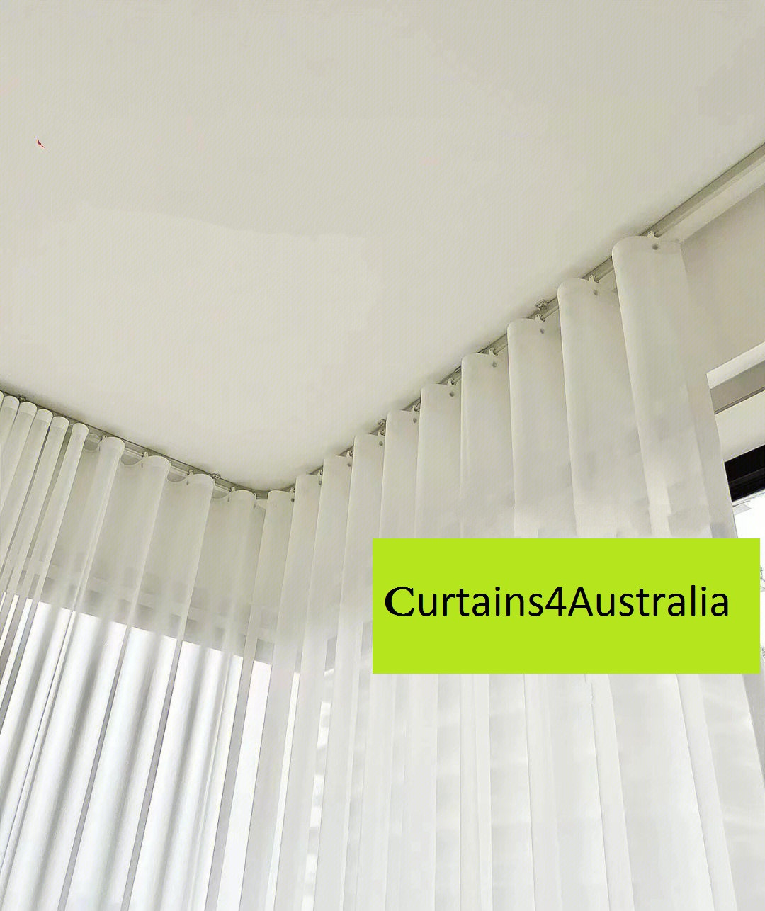 Thick Wave Fold Curtain Tracks Ceiling/Wall Mount For Bay Windows ...