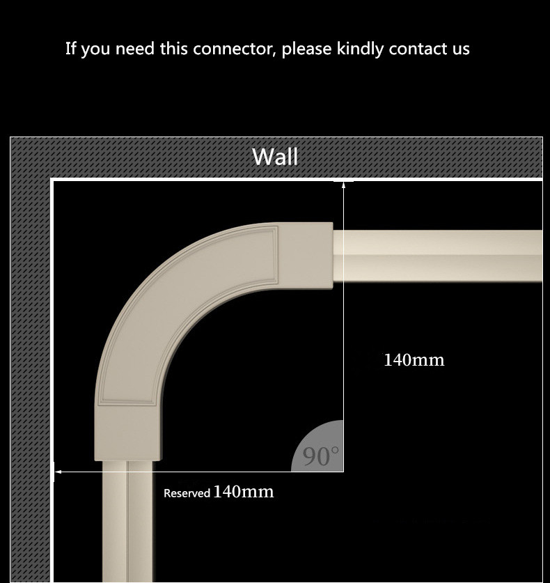 Thick Wave Fold Curtain Tracks Ceiling/Wall Mount For Bay Windows ...