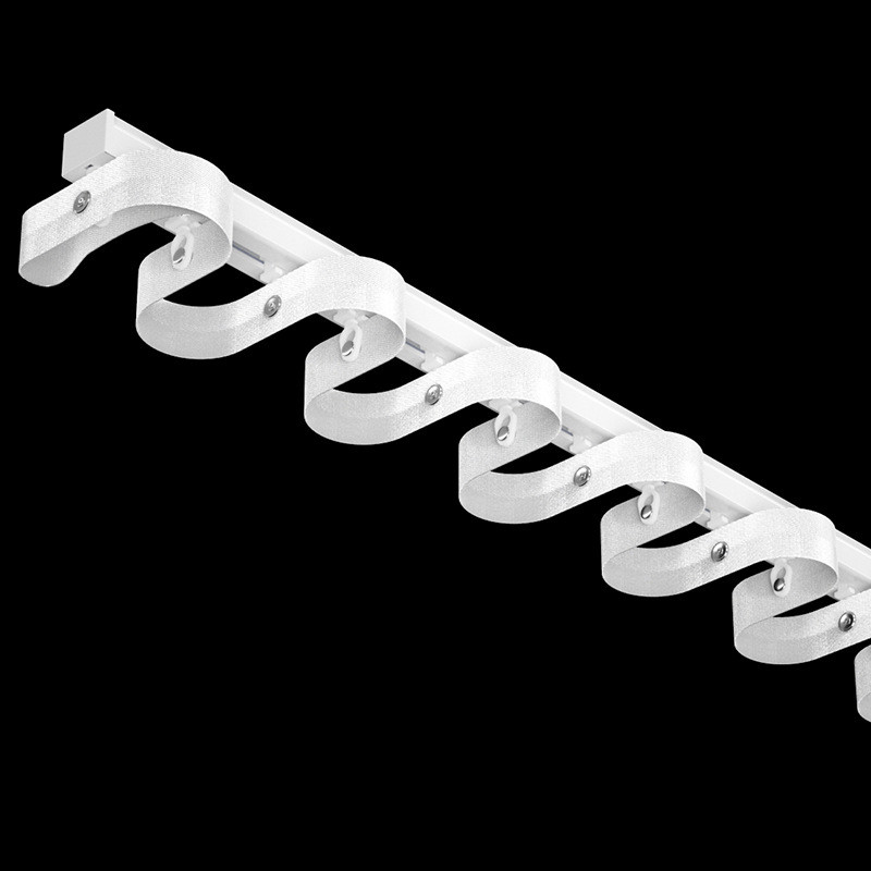 Thick Wave Fold Curtain Tracks Ceiling/Wall Mount For Bay Windows ...