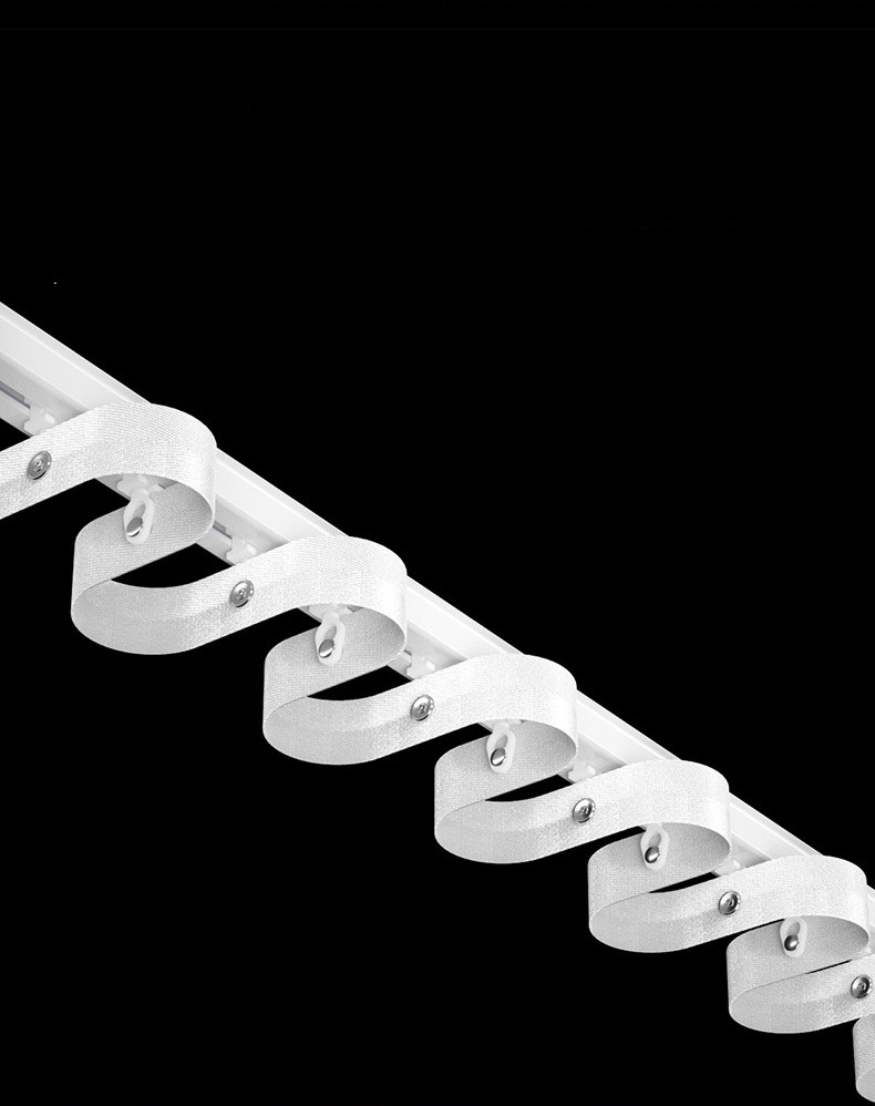 Thick Wave Fold Curtain Tracks Ceiling/Wall Mount For Bay Windows ...
