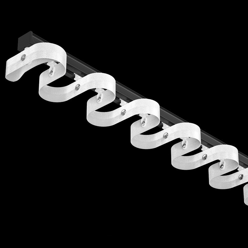 Thick Wave Fold Curtain Tracks Ceiling/Wall Mount For Bay Windows ...