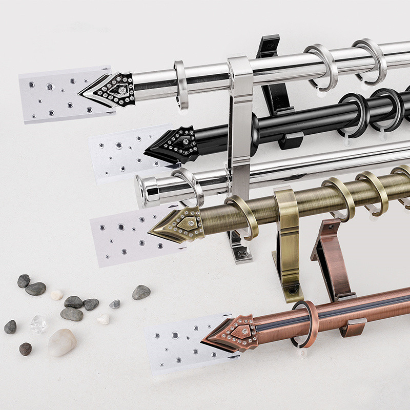 QYR61 Coree 28mm diameter Steel Curtain Rod Set With Acrylic Finial ...