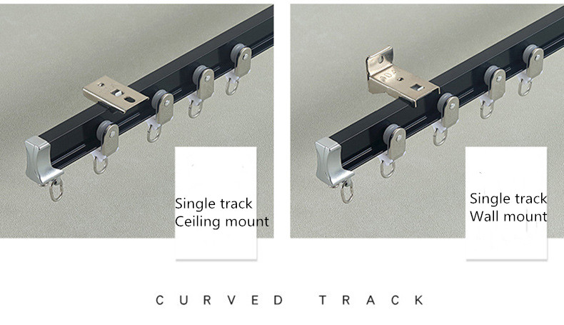 CHR62 Bendable Ivory Black Rose Gold Curtain Tracks Ceiling/Wall Mount ...
