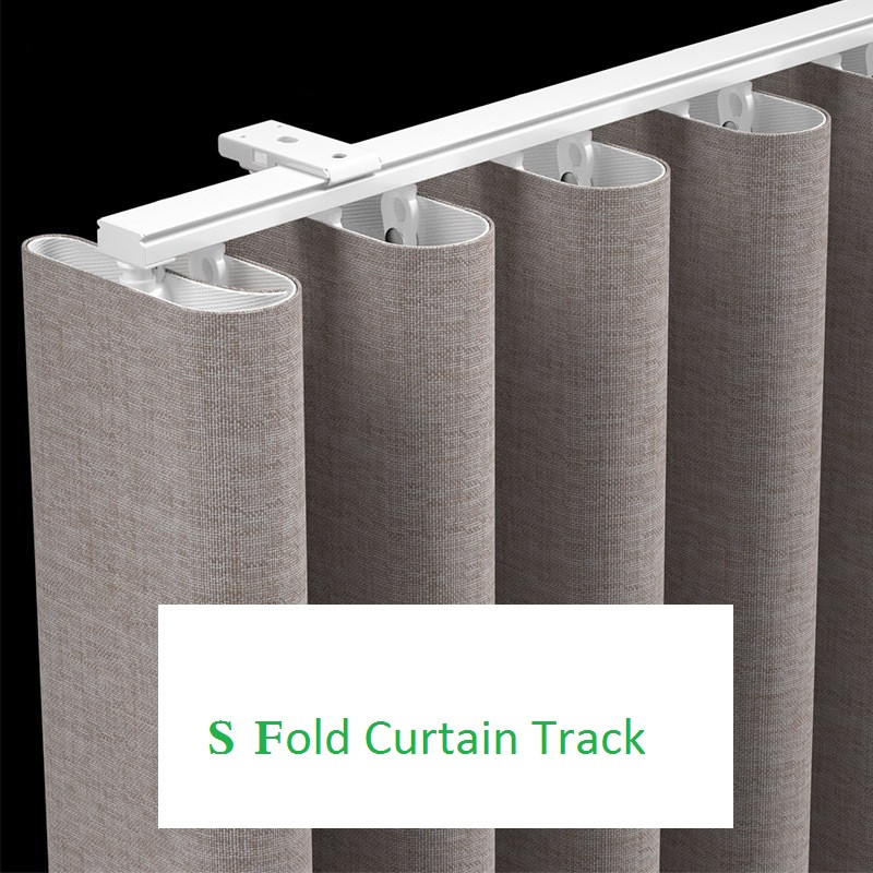 White Thin S-Fold Curtain Rails Made to Measurement Tracks Warrego ...
