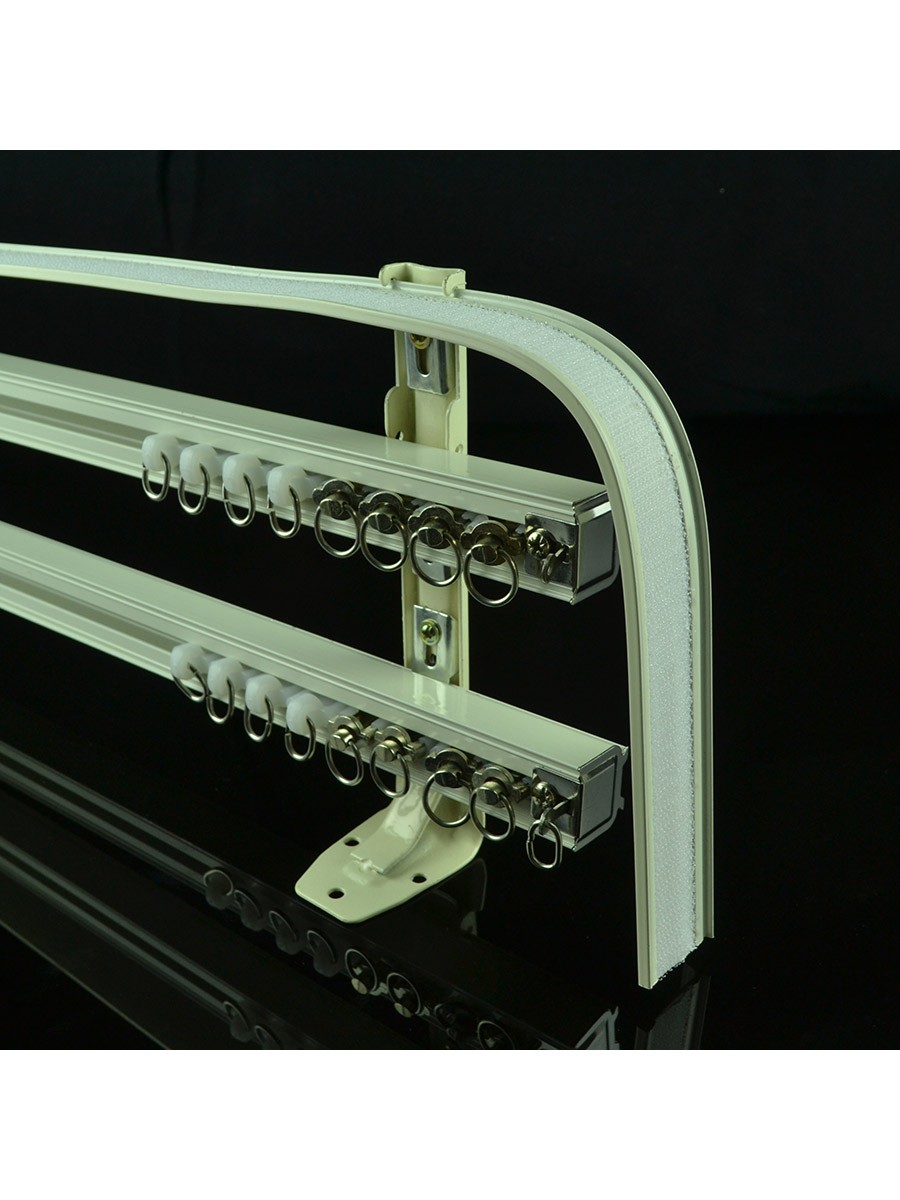 CHR8124 Ivory Triple Curtain Tracks with Valance Track Wall Mount ...