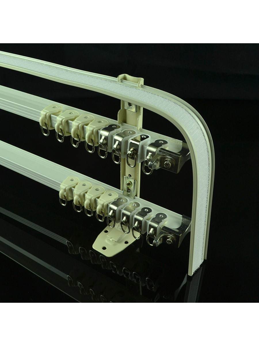 CHR8224 Ivory Bendable Triple Curtain Tracks/Rails with Valance Track ...