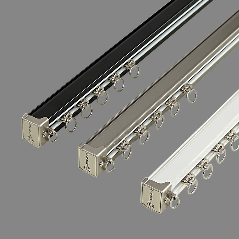 White Black Silent Gliss Heavy Duty Curtain Tracks With Gliders | Curtains 4 Australia - Custom ...