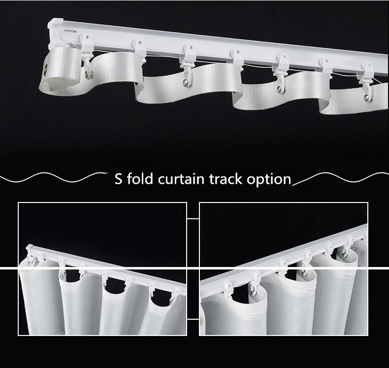 CHRY22 White Bendable Curtain Tracks S Fold For Corner Windows ...
