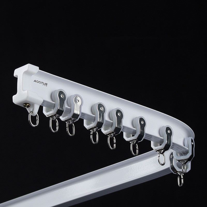 CHRY22 White Bendable Curtain Tracks S Fold For Corner Windows ...