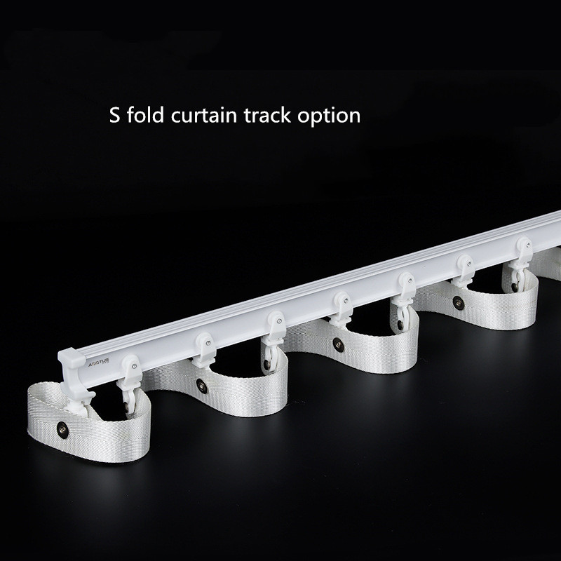 CHRY22 White Bendable Curtain Tracks S Fold For Corner Windows ...