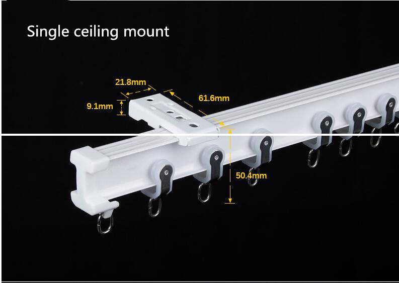 CHRY22 White Bendable Curtain Tracks S Fold For Corner Windows ...
