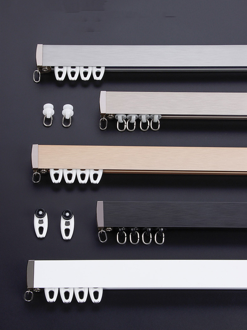 CHRY23 White Black Gold Anti-light Leakage Curtain Rail S Fold Tracks ...
