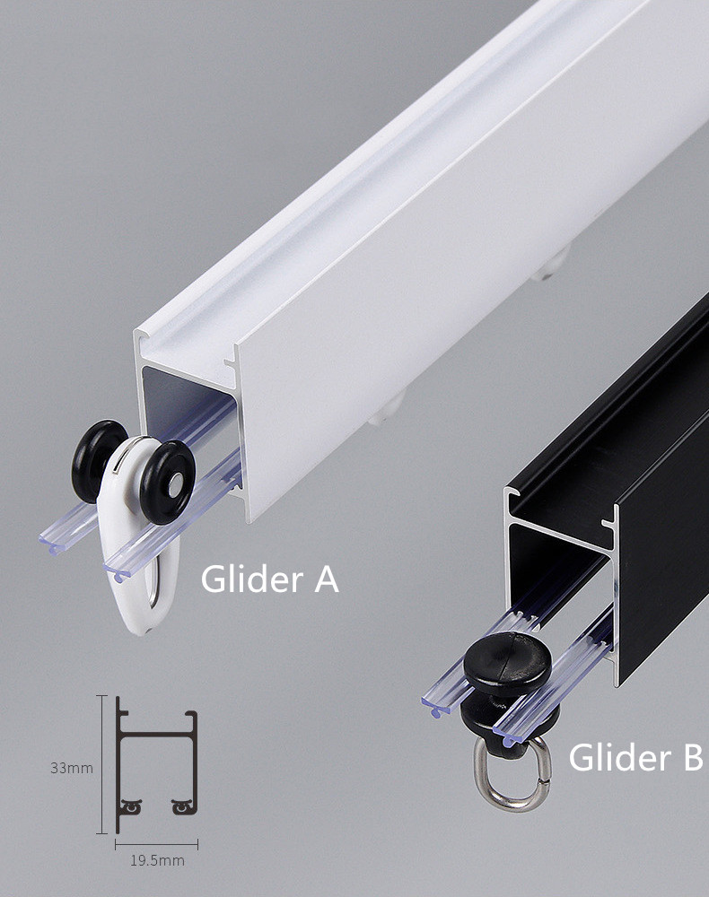 CHRY23 White Black Gold Anti-light Leakage Curtain Rail S Fold Tracks ...
