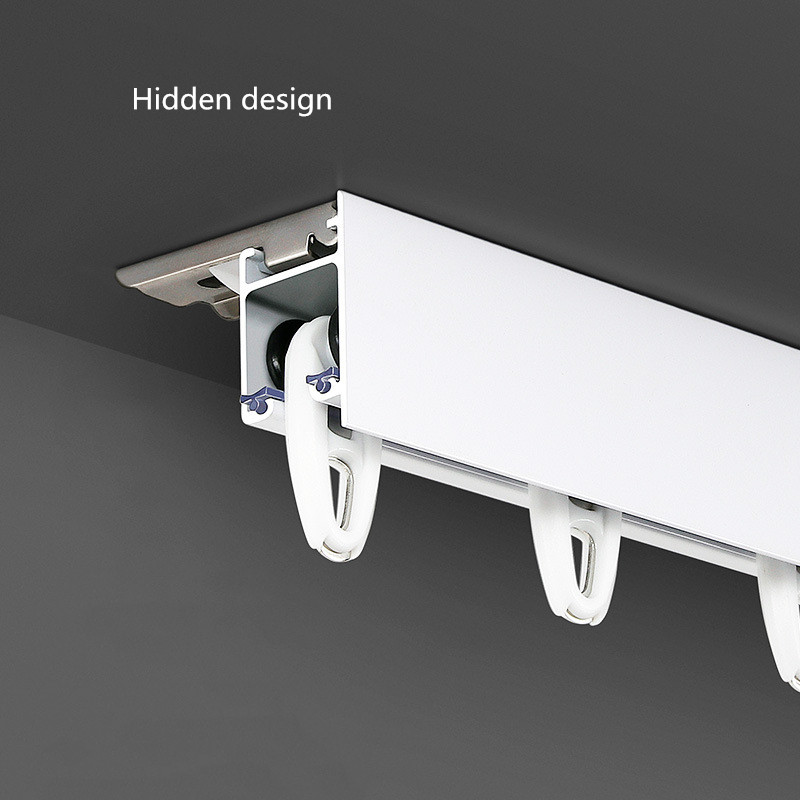 CHRY23 White Black Gold Anti-light Leakage Curtain Rail S Fold Tracks ...