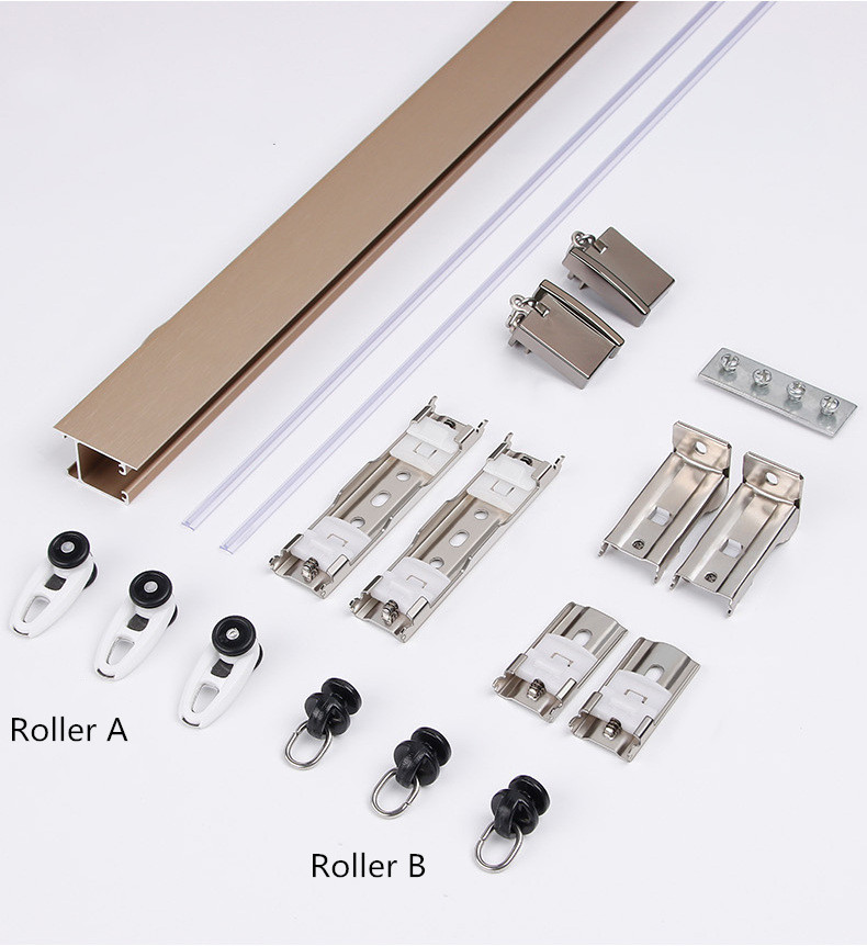 CHRY23 White Black Gold Anti-light Leakage Curtain Rail S Fold Tracks ...