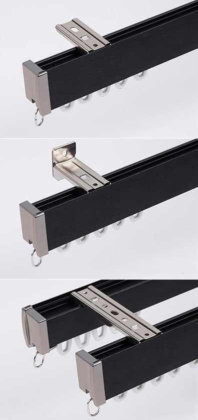 CHRY23 White Black Gold Anti-light Leakage Curtain Rail S Fold Tracks ...