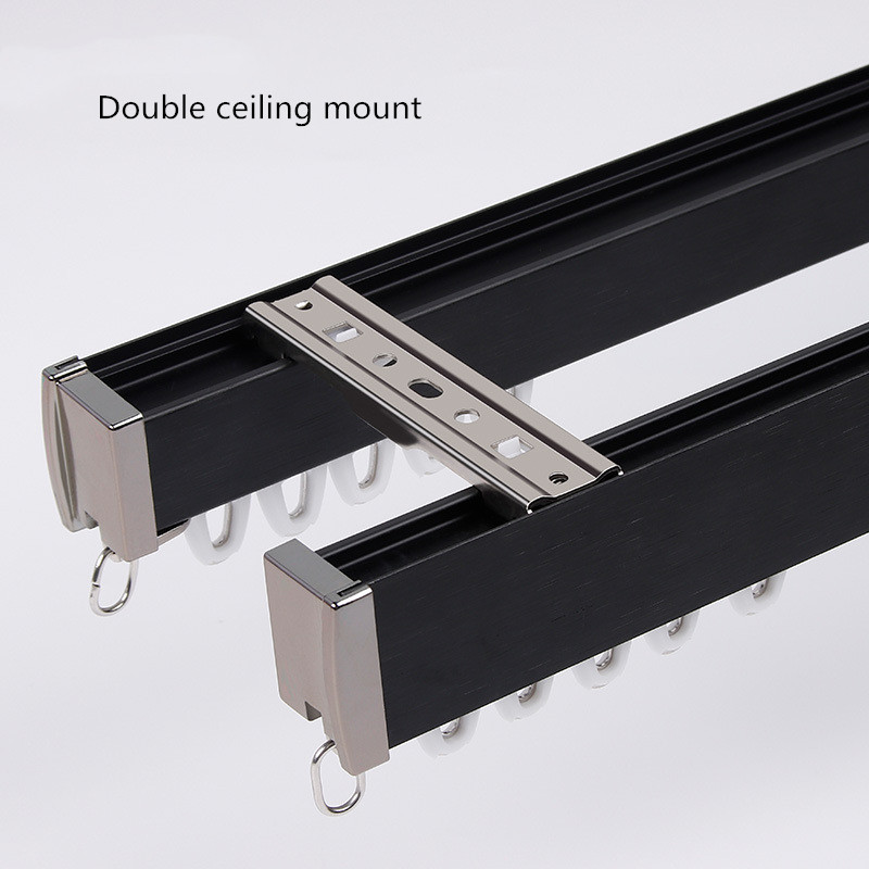 CHRY23 White Black Gold Anti-light Leakage Curtain Rail S Fold Tracks ...
