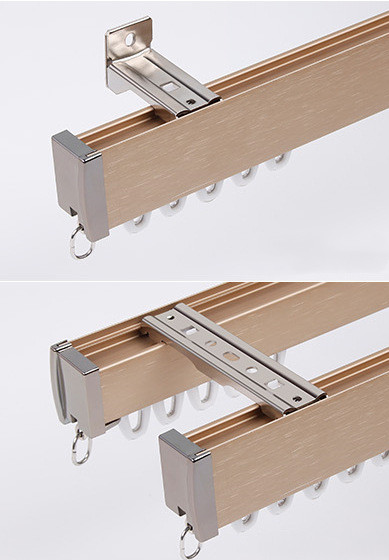 CHRY23 White Black Gold Anti-light Leakage Curtain Rail S Fold Tracks ...