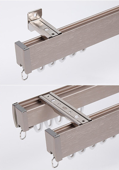 CHRY23 White Black Gold Anti-light Leakage Curtain Rail S Fold Tracks ...