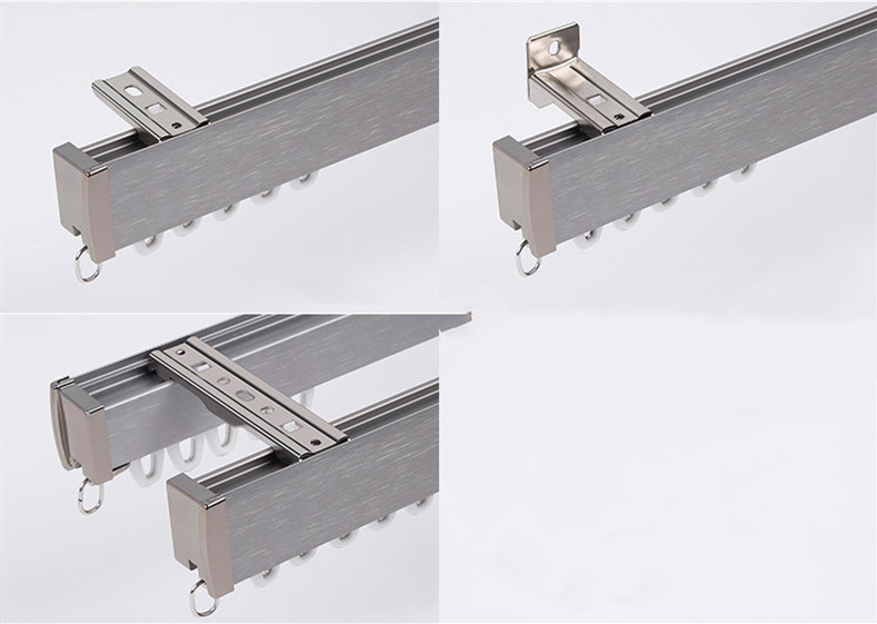 CHRY23 White Black Gold Anti-light Leakage Curtain Rail S Fold Tracks ...