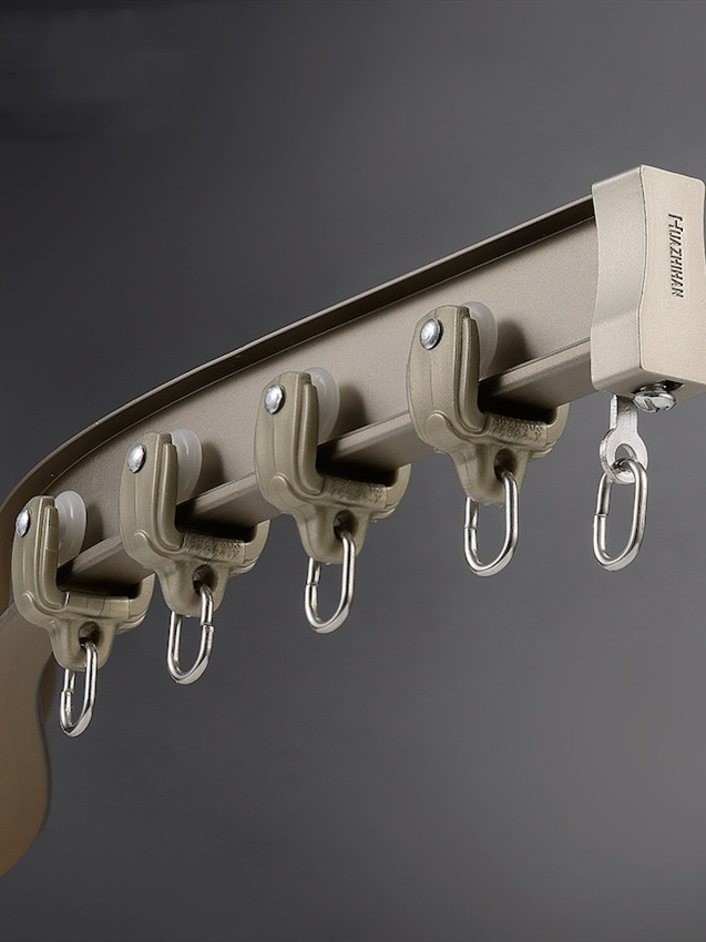 CHRY31 White Black Bendable Curtain Track For Bay Windows Ceiling ...