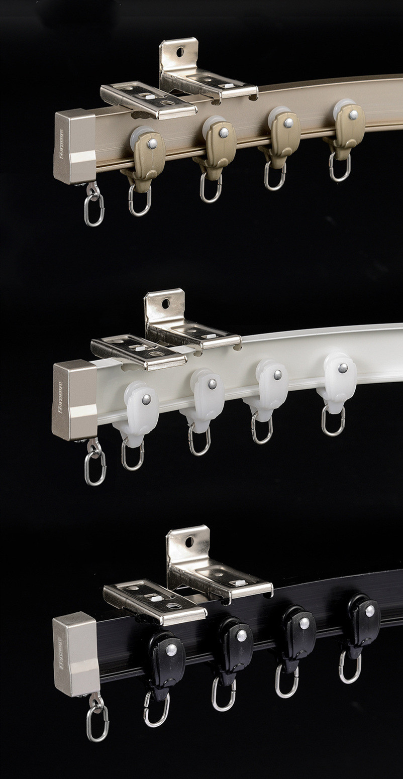 CHRY31 White Black Bendable Curtain Track For Bay Windows Ceiling ...