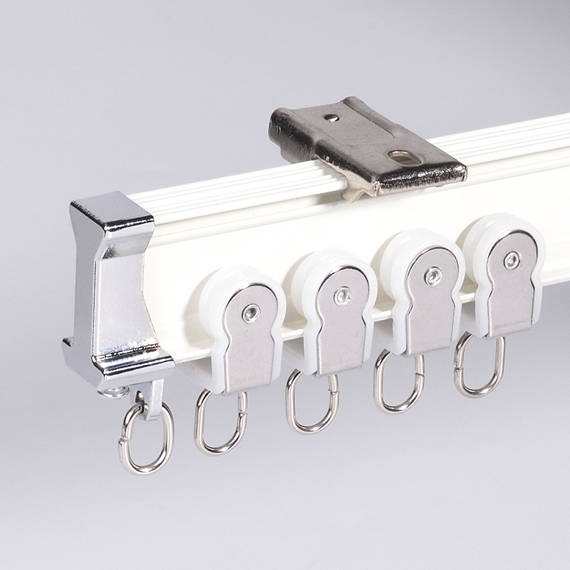 White Rose Gold Heavy Duty Curved Curtain Track For Bay Windows ...