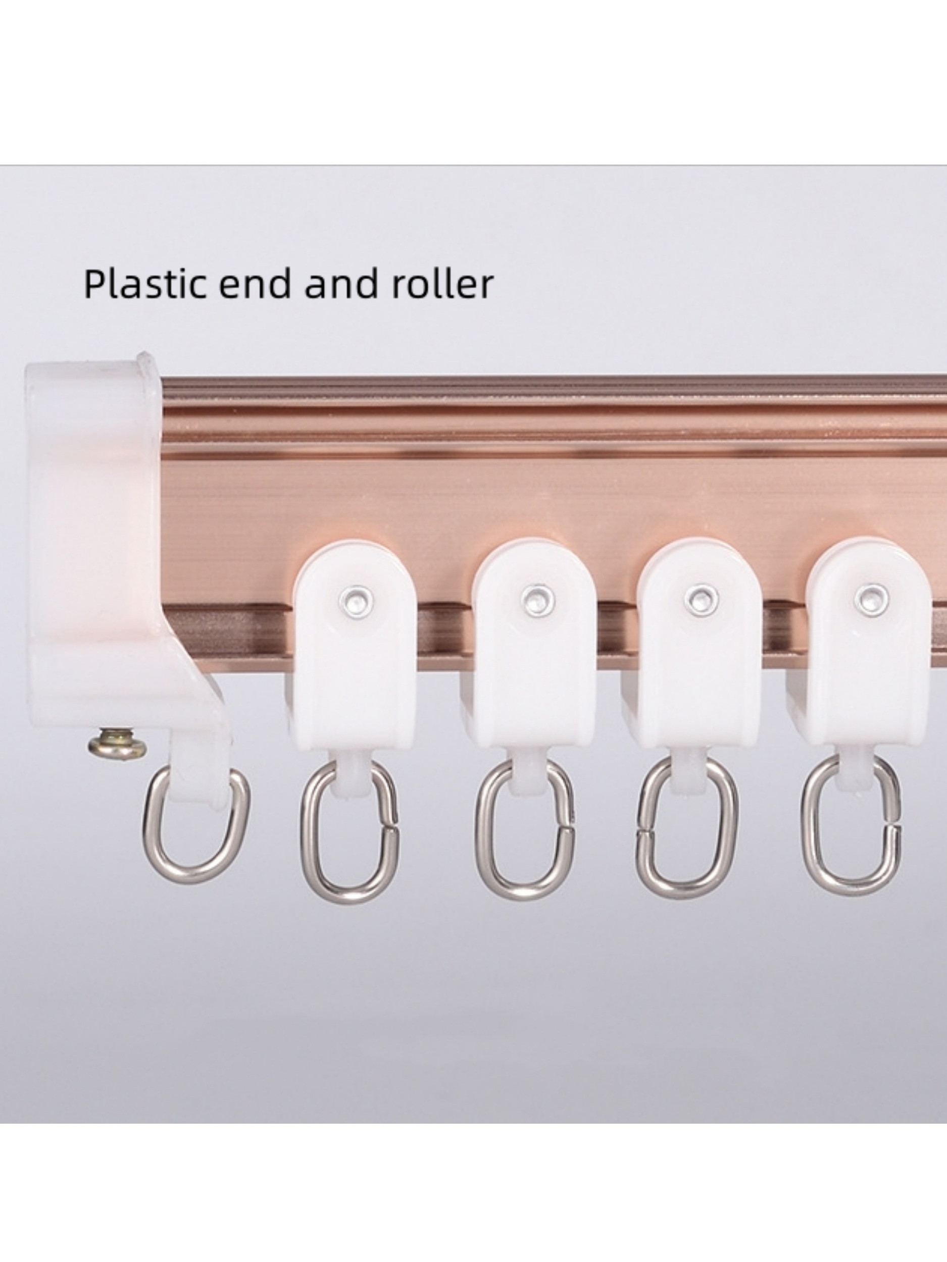 White Rose Gold Heavy Duty Curved Curtain Track For Bay Windows ...