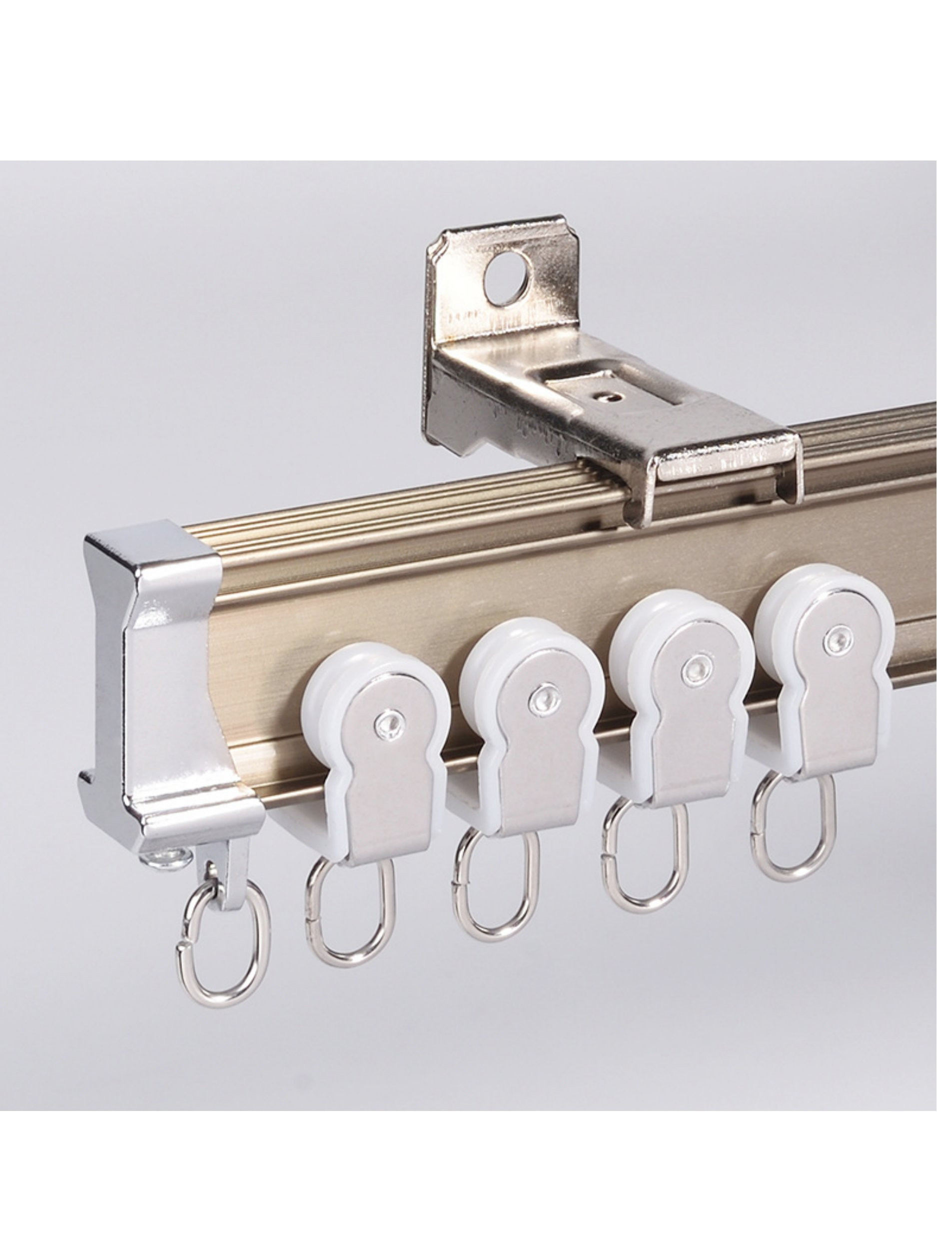 White Rose Gold Heavy Duty Curved Curtain Track For Bay Windows ...