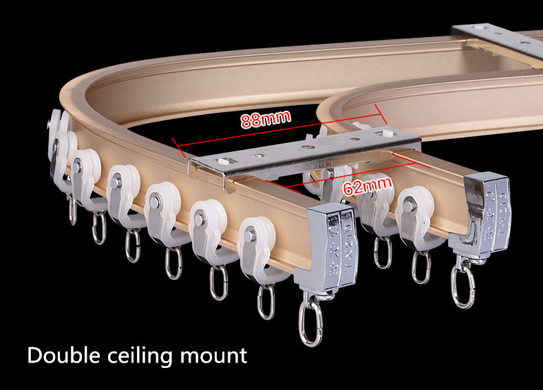 Ceiling/Wall Heavy-Duty Aluminium Bay Window Curtain Tracks | Curtains ...
