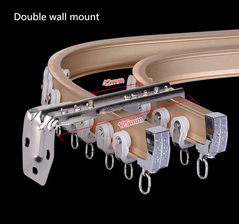 Ceiling/Wall Heavy-Duty Aluminium Bay Window Curtain Tracks | Curtains ...